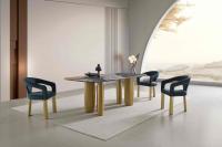 China T1031 Luxury Dark Vein Sintered Stone Oval Dining Table for sale