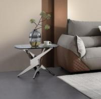 China T1035 Modern Cross Mirror Stainless Steel Glass Side Table for sale