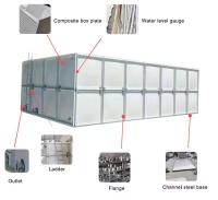 China Sectional FRP GRP SMC Water Tank 10000 Liter Modular Fiberglass Rainwater Storage Tank for sale