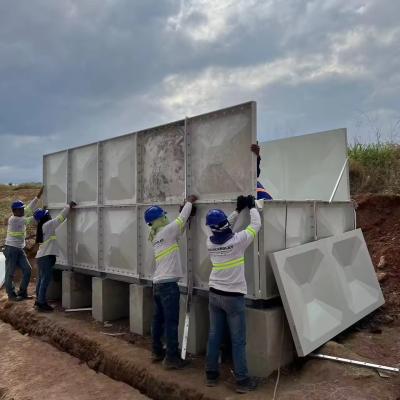 China 200m3 GRP FRP Sectional Water Tank for Fire Fighting in Kenya SMC Panel Tank for sale