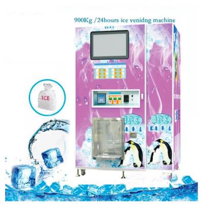 China Commercial Self-Service Ice Vending Machine 900kg/24h Capacity with 5.5KW Power for Outdoor Hotel Use for sale