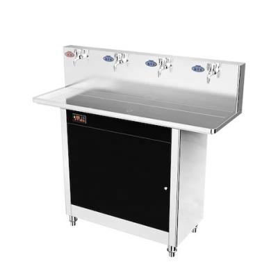 China Automatic 35L Stainless Steel Water Cooler with 4 Faucets - 35L/H Cooling Capacity Commercial POU Dispenser for sale