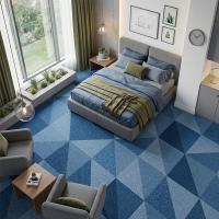 China Blue Geometric Carpet Tile B1 Fire Rated Nylon Commercial Carpet 1/12 Gauge for sale