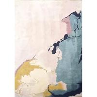 China Abstract Watercolor High End Area Rugs Blue Beige Modern Luxury Rugs for sale