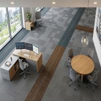 China Minimalist Grey Office Carpet Tiles Geometric Striped Commercial Flooring Carpet Tiles for sale