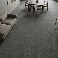 China Minimalist Grey Office Carpet Tiles Geometric Striped Commercial Flooring Carpet Tiles for sale