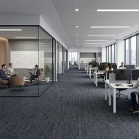 China Dark Grey Linear Textured Carpet Tile Nylon Carpet Tile 1/12 Gauge High Density Durable Office Flooring for sale