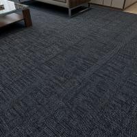 China Dark Grey Linear Textured Carpet Tile Nylon Carpet Tile 1/12 Gauge High Density Durable Office Flooring for sale