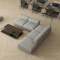 China Printed Nylon Carpet Tile Beige Vertical Linear Textured Nylon Carpet for sale