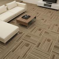 China Brown Beige Linear Striped Carpet Tile Fade Resistant High Quality Nylon Carpet for sale