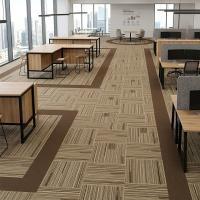 China Brown Beige Linear Striped Carpet Tile Fade Resistant High Quality Nylon Carpet for sale