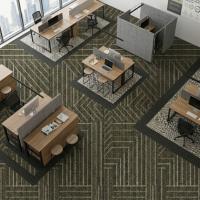 China Black Grey Nylon Carpet Tile 25x100cm Office Carpet Tiles For Hotel Lobbies for sale