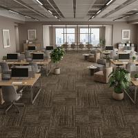 China Muted Brown Nylon Carpet Tile Class B1 Flame Retardancy Rug Tiles for sale