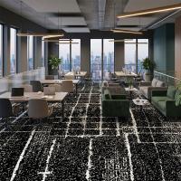 China White Linear Black Carpet Tiles Wear Resistance Luxury Carpet Tiles for sale
