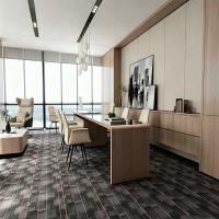 China GB Standard Stripe Carpet Tile B1 Fire Rated Gray Carpet Tile for sale