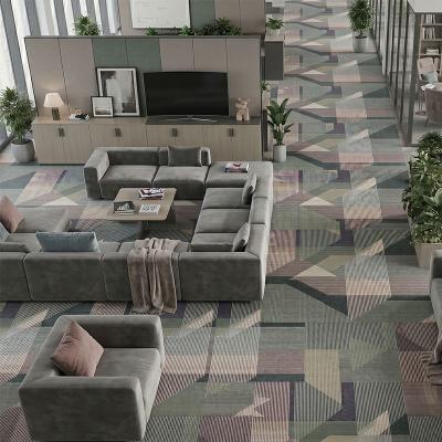 China Linear Geometric Pattern Carpet Tile Nylon Carpet Tiles PVC Backing For Open Offices for sale