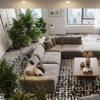 China Monochrome Grid Nylon Carpet Tiles Anti Crushing Rug Tiles Antibacterial for sale