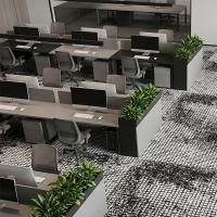 China Monochrome Grid Nylon Carpet Tiles Anti Crushing Rug Tiles Antibacterial for sale