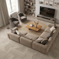 China Antibacterial Nylon Carpet Tiles Warm Beige Geometric Pattern Carpet Tiles for sale
