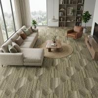China Neutral Green Carpet Tiles 50cmx50cm Linear Textured Geometric Carpet Tile for sale