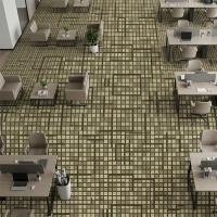 China Muted Brown Abstract Brushstroke Nylon Carpet Tile With Antibacterial Treatment for sale