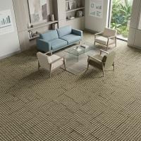China Muted Brown Abstract Brushstroke Nylon Carpet Tile With Antibacterial Treatment for sale