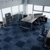 China Indigo Blue Abstract Distressed Checkered Nylon Carpet Tile: High-Density Anti-Crushing, Flame Retardant Class B1, Anti-static & Antibacterial for Busy Corridors for sale