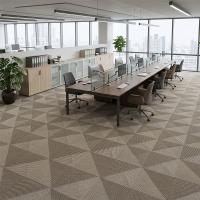 China Warm Brown Geometric Carpet Tile Stain Resistant Floor Carpet Tiles for sale