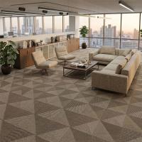 China Warm Brown Geometric Carpet Tile Stain Resistant Floor Carpet Tiles for sale