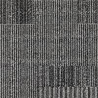 China Dark Grey Carpet Tiles Nylon Antibacterial With Vertical Ribbed Jacquard Loop for sale