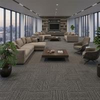 China Dark Grey Carpet Tiles Nylon Antibacterial With Vertical Ribbed Jacquard Loop for sale