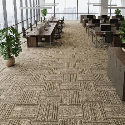 China Dark Grey Nylon Carpet Tile with Antibacterial & Anti-mite Vertical Ribbed Jacquard Loop for Healthcare Flooring for sale