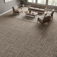 China Neutral Tone Vertical Striped Carpet Squares Fireproof Striped Commercial Carpet for sale