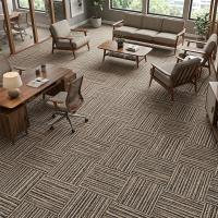China Neutral Tone Vertical Striped Carpet Squares Fireproof Striped Commercial Carpet for sale