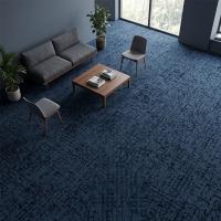 China Deep Navy Grid Textured Carpet Tile Stable Nylon Carpet Flooring PVC Backing for sale