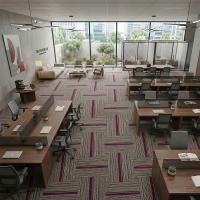 China Vertical Striped Nylon Carpet Tiles Commercial Carpet Squares For Showrooms for sale