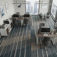 China Blue And Beige 100% Nylon Commercial Carpet Tile With Vertical Stripe for sale