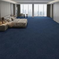 China Deep Navy Antibacterial PP Carpet Tile with Vertical Ribbed Jacquard and Flame Retardant B1 for Commercial Hallways for sale