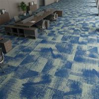 China Warm Taupe Vertical Striped Carpet Tile Flame Retardant B1 Antibacterial Commercial Carpet Tile with High-Elasticity Bitumen Backing for sale