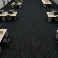 China Monochrome Black Abstract Grid Pattern 100% Polypropylene Carpet Tile with Antibacterial Anti-fouling Treatment and Flame Retardant B1 for Commercial Floor for sale