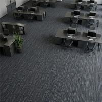 China Modern Dark Grey Abstract Multi-Tone Striped Flame Retardant B1 Antibacterial High Density PP Carpet Tile for Commercial Spaces for sale