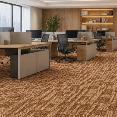 China 50x50cm Carpet Tiles Warehouse Beige Block Abstract Anti Stain Washable Carpet Tiles for sale