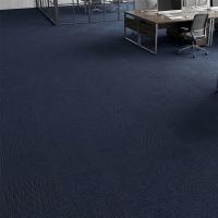 China Navy Blue PP Carpet Tile Fireproof Residential Carpet Tiles for sale