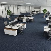 China Deep Blue PP Carpet Tile Wear Resistant Carpet Squares For Office for sale