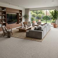 China Pale Beige Mottled PP Carpet Tile PVC Backing Garage Carpet Tiles for sale