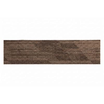 China Brown Horizontal Ribbed PP Carpet Tile 5mm Pile Industrial Carpet Tiles for sale