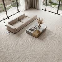 China Light Ivory Heathered Texture Carpet Tiles PP Carpet Planks 25cmx100cm for sale