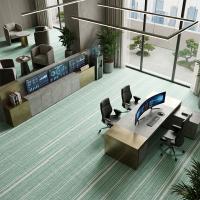 China Pastel Green PP Carpet Tile 25x100 Flame Retardant B1 Outdoor Carpet Squares for sale