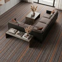 China Taupe Burnt Orange Carpet Planks PP Carpet Tile Anti Slip Durable for sale