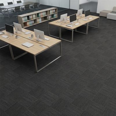 China Charcoal Black Commercial Carpet Tiles 25x100cm Commercial Carpet And Flooring for sale